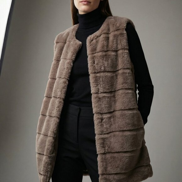 Charlie Paige | Jackets & Coats | Nwt 98 Charlie Paige Faux Fur Vest In ...